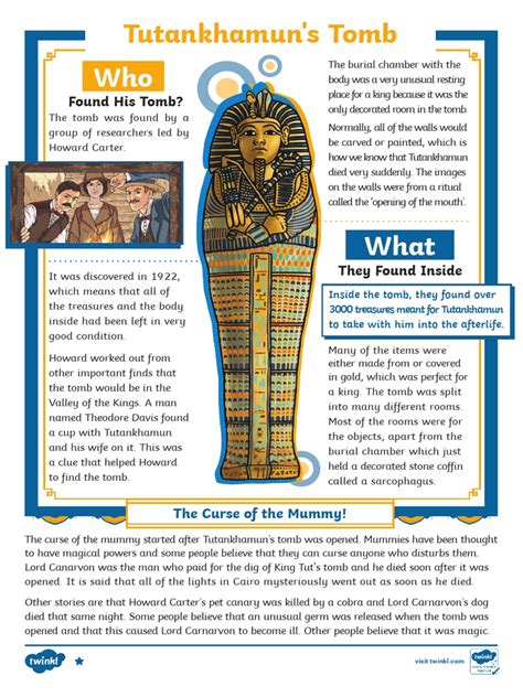 Lks2 Tutankhamun Differentiated Reading Comprehension Activity Pdf Tutankhamun Ancient Egypt