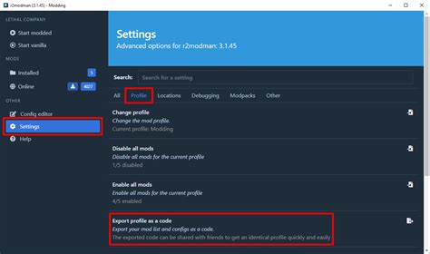 Sharing R2modman Profiles Lethal Company Modding Wiki