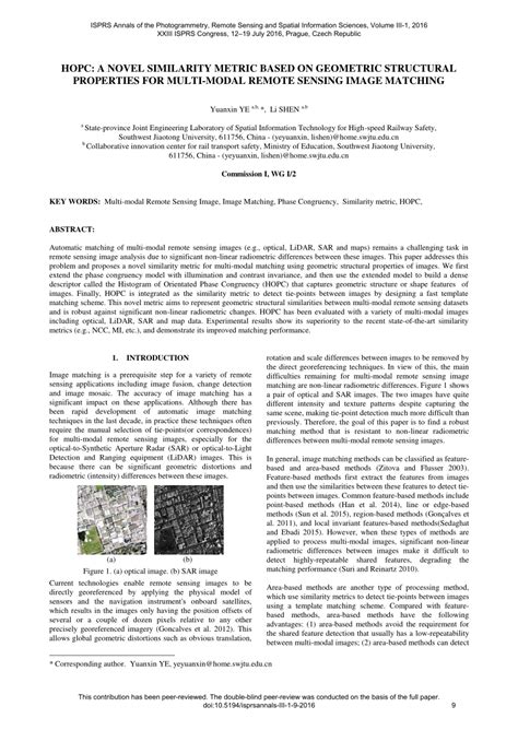 Pdf Hopc A Novel Similarity Metric Based On Geometric Structural