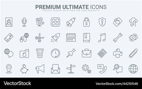 Mobile Phone Apps Thin Line Icons Set Web Vector Image