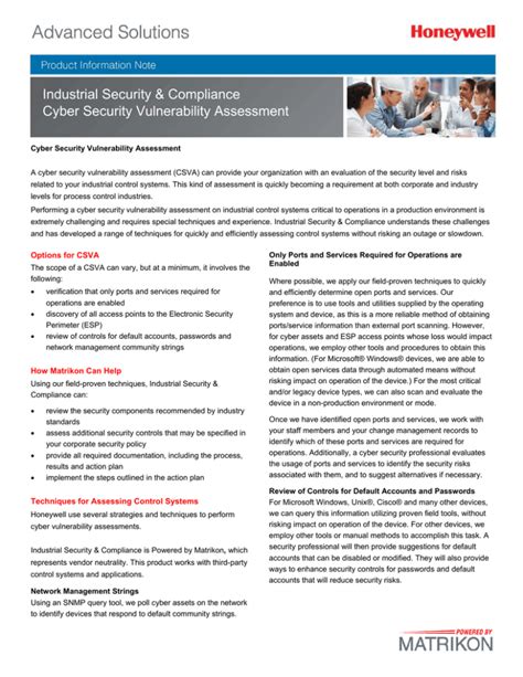 Cyber Security Vulnerability Assessment