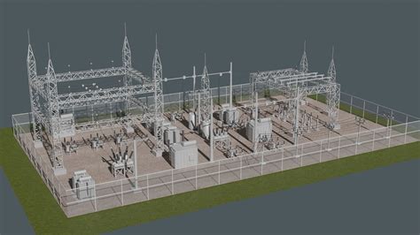 Substation 3d Model Cgtrader