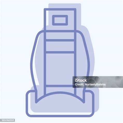 아이콘 카시트 자동차 부품 기호와 관련이 있습니다 투톤 스타일 심플한 디자인 편집 가능 간단한 일러스트레이션 교통에 대한 스톡
