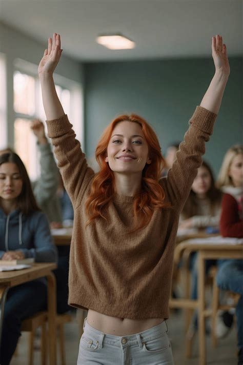 Ginger Woman Raised Up Her Arms At School By Cheekykink On Deviantart