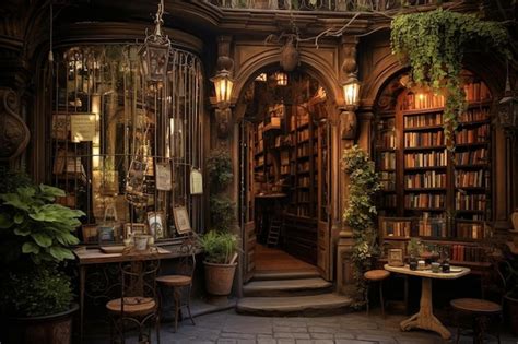 Premium Photo Small Bookstore With Cafe Inside Bookstore Or Bookshelf