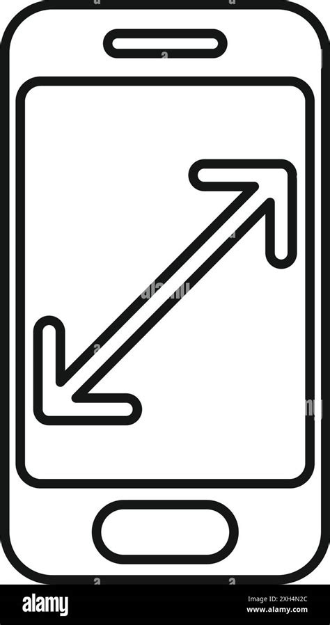 smartphone displaying expanding diagonal arrows indicating a