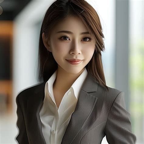 Young Japanese Businesswoman With Long Hair Business Woman Business