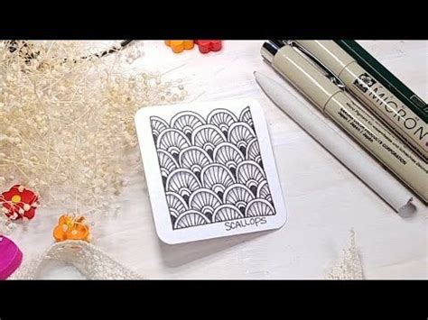 How To Draw Tangle Pattern SCALLOPS Tangle Pattern Tangled Pattern