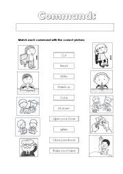 Clasroom Commands ESL Worksheet By Abraham80