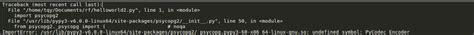 python 3 x pypy3 import psycopg2 error undefined symbol pycoder encoder stack overflow