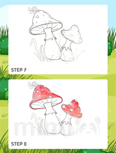 How To Draw A Mushroom A Step By Step How To Mimi Panda
