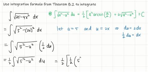solved use the special integration formulas theorem 8 2 to find the