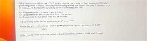 Solved Using The Consumer Price Index CPI To Determine Chegg Com