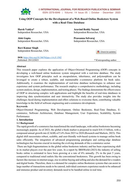 Pdf Using Oop Concepts For The Development Of A Web Based Online Bookstore System With A Real