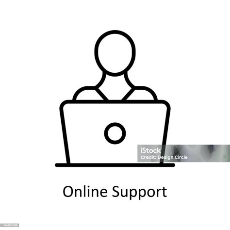 온라인 지원 벡터 개요 아이콘 디자인 그림입니다 흰색 배경에 통신 기호 Eps 10 파일 고객 서비스 담당자에 대한 스톡 벡터 아트 및 기타 이미지 고객 서비스 담당자