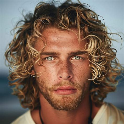 Mens Surfer Hairstyles Mens Blonde Curly Hair Mens Curly Hairstyles