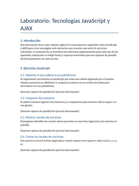 Laboratorio Js Ajax Explicacion Pdf Ajax Programación Script Java