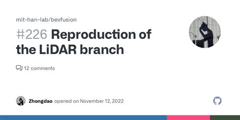 Reproduction Of The Lidar Branch · Issue 226 · Mit Han Labbevfusion · Github