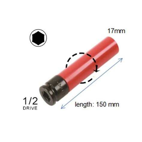 China Customized 17mm X 12 Drive Extra Long Wheel Nut Socket Set