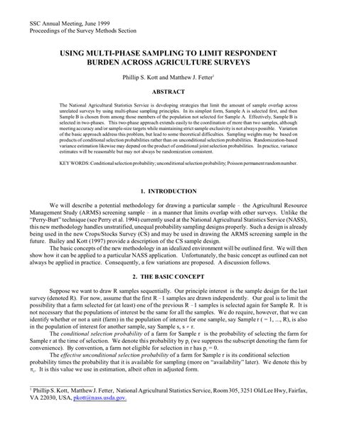 Pdf Using Multi Phase Sampling To Limit Respondent Burden Across
