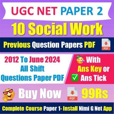 All Year PDF Ugc Net Social Work Question Paper With Answer Key Pdf Or Previous Year Paper
