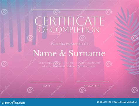 Composition Of Certificate Of Completion Text With Copy Space On Pink Background Royalty Free