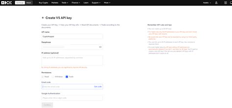 How To Connect To OKX With API Keys Cryptohopper Documentation