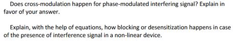 Does Cross Modulation Happen For Phase Modulated Chegg Com