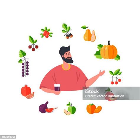 남자 주변의 건강한 채식 음식 귀여운 캐릭터다이어트 컨셉 배너 가냘픈에 대한 스톡 벡터 아트 및 기타 이미지 가냘픈 개념 개념과 주제 Istock