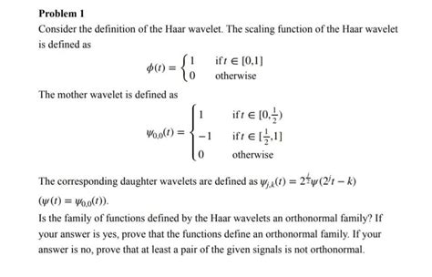 Solved Problem 1 Consider The Definition Of The Haar