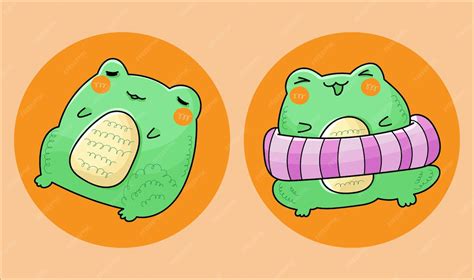 Premium Vector Cute Cartoon Frog Adorable Animals Vector Illustration 01