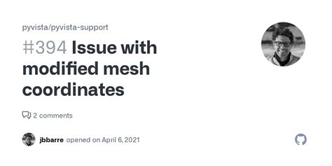 Issue With Modified Mesh Coordinates · Issue 394 · Pyvista Pyvista Support · Github
