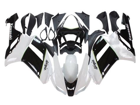 Fairings Kawasaki Zx6r 636 White Black Green Stripe