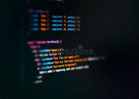 Javascript Jsx Code Editor Dark Mode Interface Stock Image Image Of