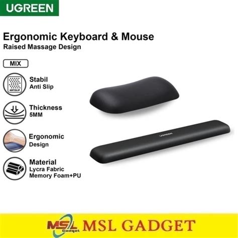 Ugreen Ergonomic Keyboard Mouse Wrist Rest Pad Anti Slip Wrist Pillow Shopee Malaysia
