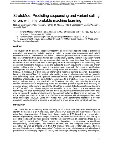 Pdf Stratomod Predicting Sequencing And Variant Calling Errors With