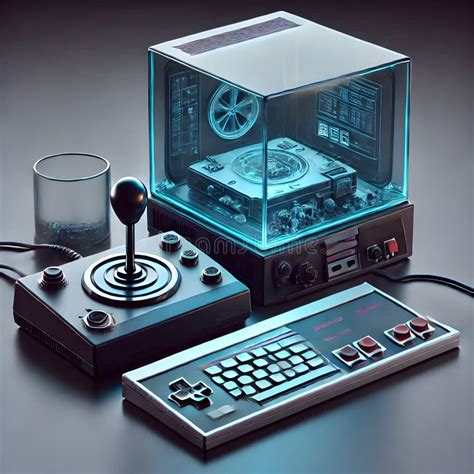 Vintage Computer Setup Showing An Old Computer With A Keyboard And