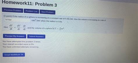 Solved Homework11 Problem 3 Previous Problem Problem List