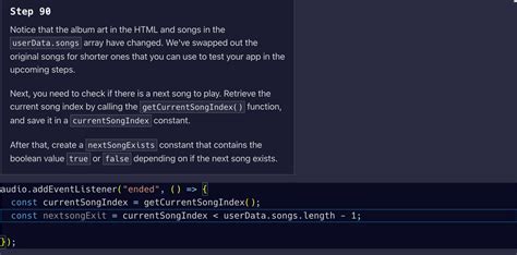 Learn Basic String And Array Methods By Building A Music Player Step 90 Javascript The