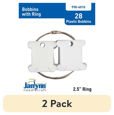 2 Pack Janlynn Plastic Floss Bobbins With Metal Ring