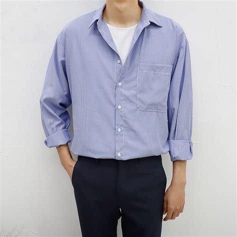 히즈핏 넉넉한 오버핏의 👍 스트라이프 셔츠👔 여자가 코디하는 여자가 더 좋아하는💞 남자 쇼핑몰