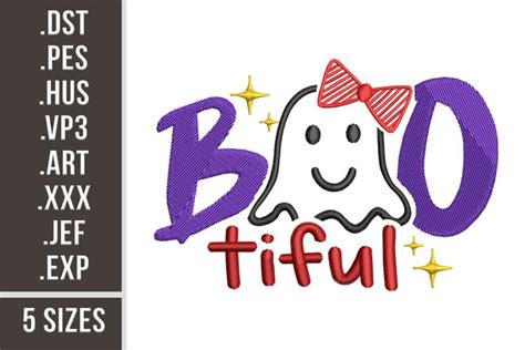 Bootiful Cute Ghost Halloween Embroidery