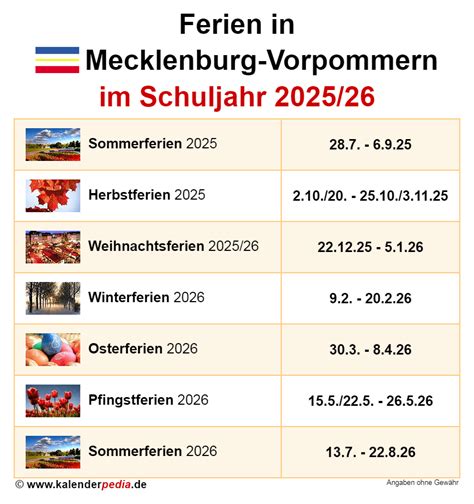 Ferien In Mecklenburg Vorpommern Im Schuljahr