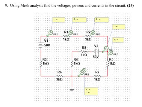 Solved 9 Using Mesh Analysis Find The Voltages Powers And