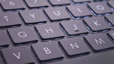Backlit Keyboard Keys Are Shown In A Close Up View Stock Footage Video Of Plastic Characters