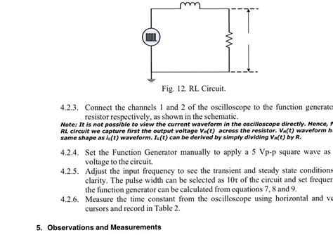 Procedure RC Circuit In Lab Work Chegg Com