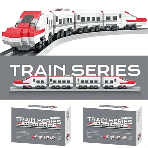 Train Series Micro Drill Particles Building Blocks Puzzle Educational
