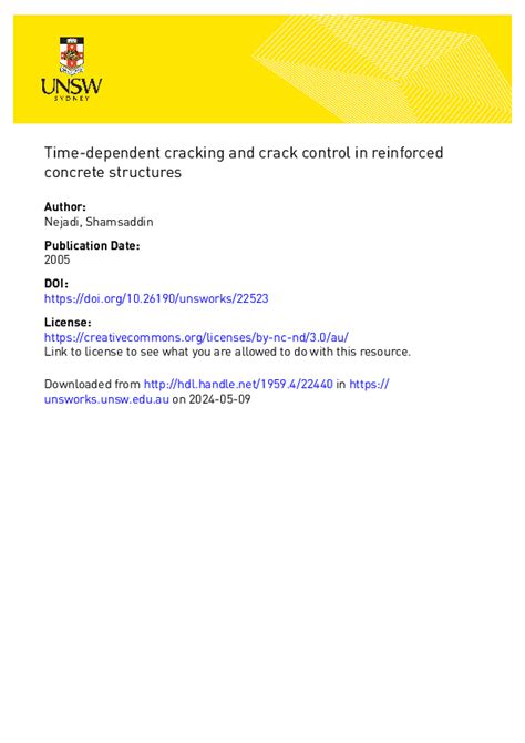Pdf Time Dependent Cracking In Concrete Structures