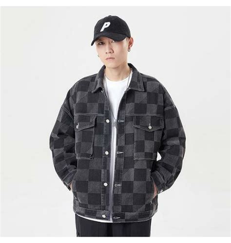 꾸안꾸 주말룩 남자 청자켓 봄가을 하이 스트리트 연마 데님 자켓 오버사이즈 캐주얼 바둑판 체크 코트 Nvib 티몬