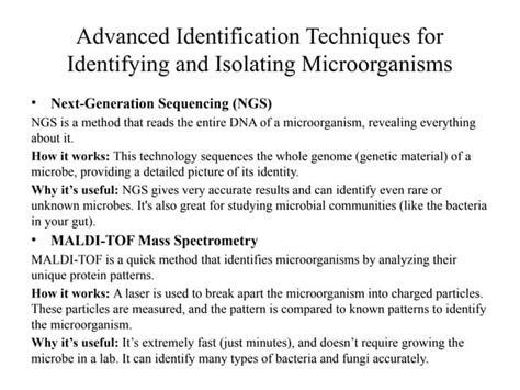 Advanced Identification Techniques For Identifying And Isolating Microorganisms Pptx